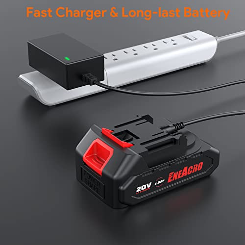 Cordless Leaf Blower, ENEACRO 20V 30000RPM Lithium 2AH Battery-Powered 2 in 1 for Sweeper & Vacuum Leaf/Dust, 5 Variable Speed Lightweight with Battery, Fast Charger