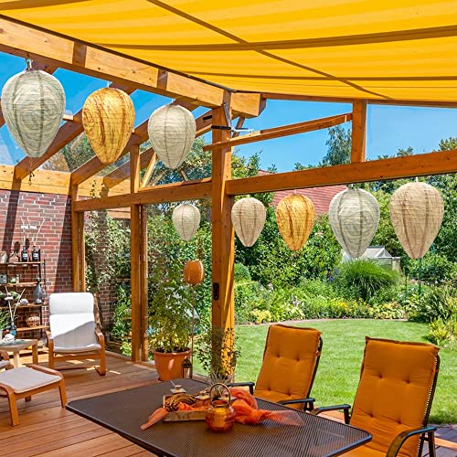 Wasp Nest Simulation Light Nesting, Fake Wasp Nest Bee Paper Lanterns, Hanging Wasp Repellent and Deterrent, Paper Drive Beehive Lantern for House Corner and Garden Outdoor, 8pcs