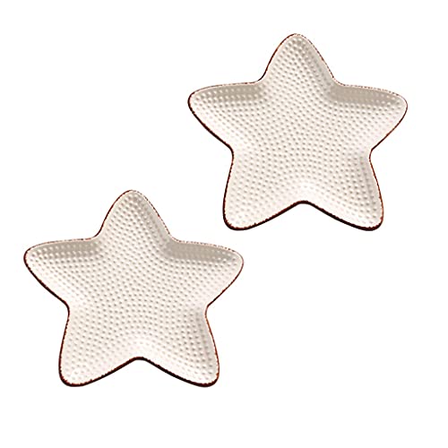 Appetizer Bowls Set of 2 Sauce Dish Ocean Starfish Shell Fish Shape Ceramic Appetizer Plates Snack Fruit Sushi Dessert Jewelry Plates Dinnerware Trays Home Decoration Salad Bowls ( Size : 6.30x4.13in