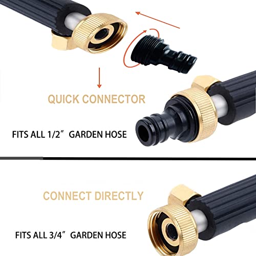 LARDERGO Hydro Jet Power Pressure Washer with 2 Jet Nozzle, 17 Inch Auto Watering Sprayer Pressure Washer Accessories for Car Wash and Garden Watering