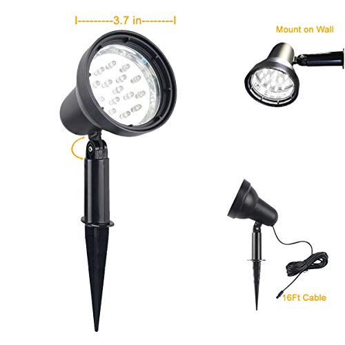SUNLONG New Generation Solar SpotLights Outdoor Waterproof Super Bright 15LEDs Security Front Door Light Solar Powered Landscape Spotlights for Garden Pathway Driveways (WarmWhite)
