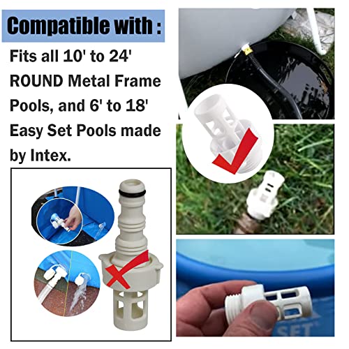 10184 Intex Hose Drain Plug Connector Replacement Intex Round Swimming Pool /Garden Hose Drain Plug - 2 Pack