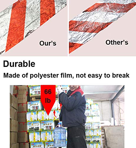 SUJAYU Bird Scare Tape, 2 Pack 1''x260FT Red Spiral Double Sided Repellent Deterrent Reflective Tape for Scaring Birds Away… (Red)