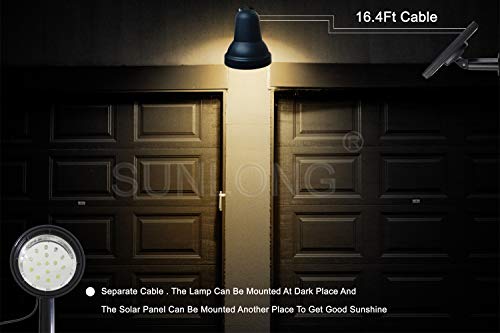 SUNLONG New Generation Solar SpotLights Outdoor Waterproof Super Bright 15LEDs Security Front Door Light Solar Powered Landscape Spotlights for Garden Pathway Driveways (WarmWhite)