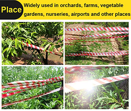 SUJAYU Bird Scare Tape, 2 Pack 1''x260FT Red Spiral Double Sided Repellent Deterrent Reflective Tape for Scaring Birds Away… (Red)