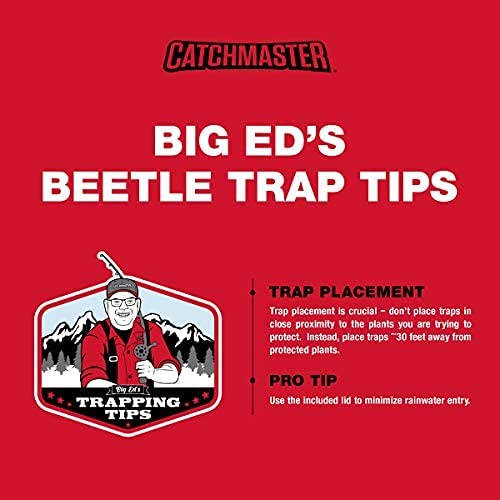 Japanese Beetle Bag Trap by Catchmaster - 3 Pack, Ready to Use Outdoors. Insect Bug Pest Plant Protection Dual Pheromone Food Lure System Season Disposable Easy Maximum Coverage Secure