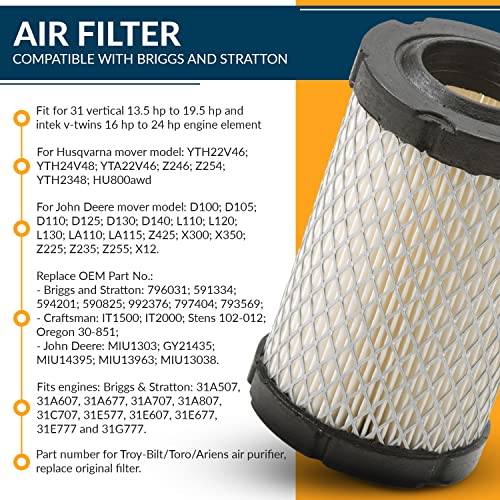 RARELEMON Air Filter Tune Up Kit for Craftsman YT3000 YS4500 LT2000 Lawn Tractor