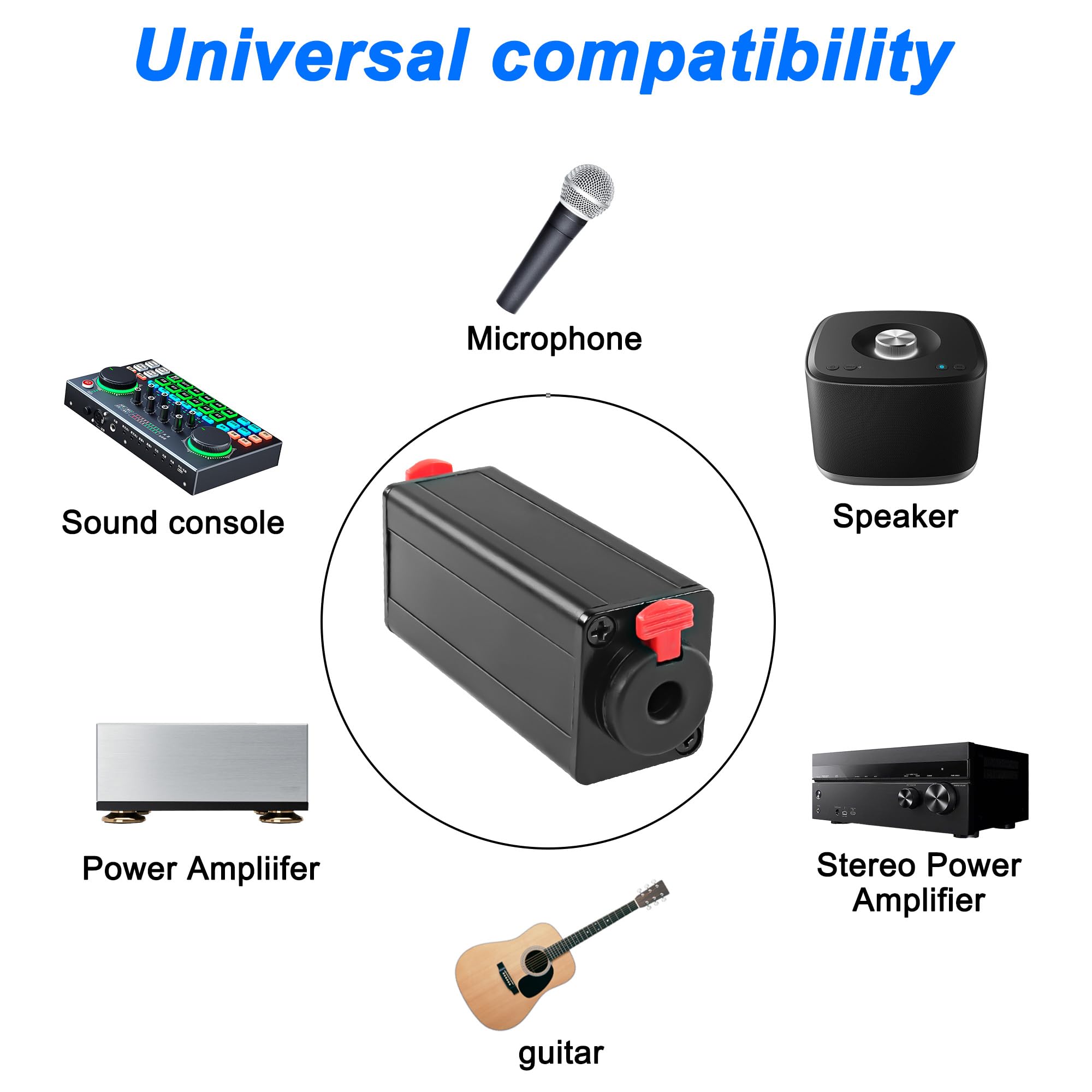 XMSJSIY 1/4 6.35mm TRS Coupler Female to Female Adapter 6.35mm Panel Mount Socket Stereo Jack Connector for Amplifier Speaker Guitar Sound Audio Cable Extension-1 Pcs