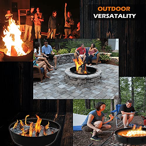 Simond Store Portable Fire Pit Ring Liner, 48 Inch Diameter 12 Inch Height 2 mm Thick Heavy Duty Steel Round Fire Pit Insert for Outdoor Garden Patio Camping Bonfire