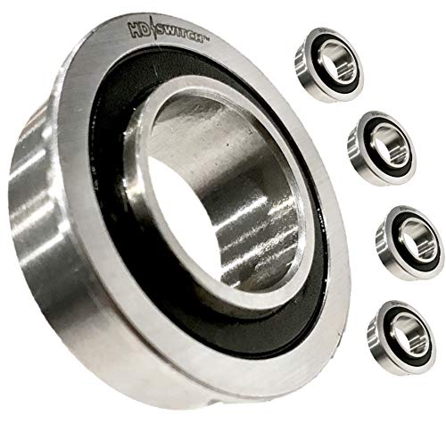 HD Switch - 4 Pack - 9040H - 9040-H Front Wheel Bushing to Bearing Conversion Kit Replaces Craftsman, Sears, AYP, Poulan, Husqvarna Jonsered Weed Eater Roper Murray Noma 91334 491334MA - OEM Upgrade