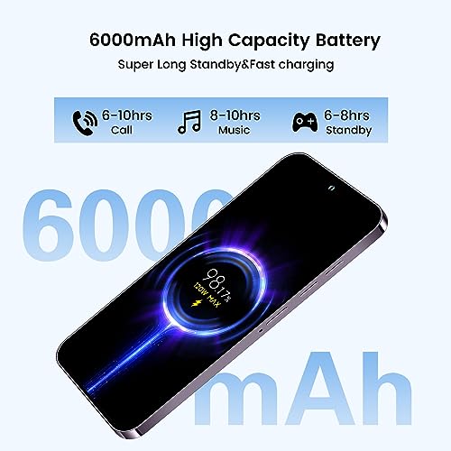 WV LeisureMaster A14 Pro Max Cell Phone,6+256GB Unlocked Phone,Android 13.0 Smartphone,6.82-inch HD Screen,Dual SIM,Dual Standy,6800 mAh Battey,64MP Camera,2796 * 1290 Resolution 5G Phone