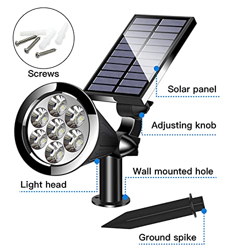 MEIHONG Solar Spot Lights Outdoor Landscape Lights Solar Powered Waterproof Solar LED Landscape Lighting, Solar Tree Lights Solar Spot Lights Garden Decorations (4 Pack)