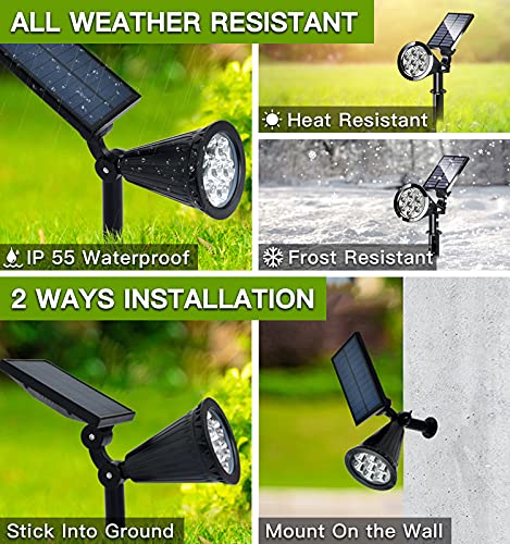 MEIHONG Solar Spot Lights Outdoor Landscape Lights Solar Powered Waterproof Solar LED Landscape Lighting, Solar Tree Lights Solar Spot Lights Garden Decorations (4 Pack)