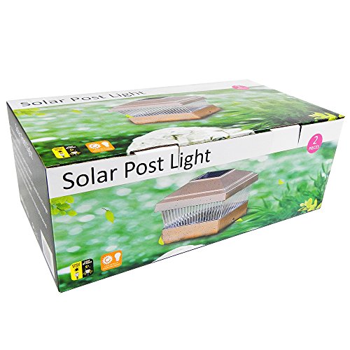 iGlow 18 Pack Copper Outdoor Garden 5 x 5 Solar LED Post Deck Cap Square Fence Light Landscape Lamp PVC Vinyl Bronze