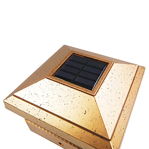 iGlow 18 Pack Copper Outdoor Garden 5 x 5 Solar LED Post Deck Cap Square Fence Light Landscape Lamp PVC Vinyl Bronze