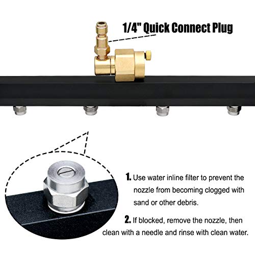 ZALALOVA Pressure Washer Undercarriage Cleaner, 16 Inch Power Washer Surface Cleaner Attachments, Under Car Wash Water Broom w/ 2 Pcs Extension Wand 1 Pc 60¡ã Angled Wand, 4000 PSI