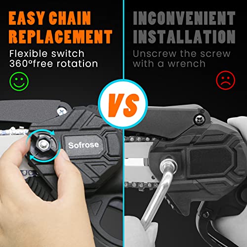6 Inch Mini Chainsaw Sofrose Cordless Chainsaw with Auto-Oil System 2X 2.0Ah Batteries One-Handed Electric Chain Saw Electric Pruning Chainsaw for Wood Cutting Garden Logging Trimming Branch