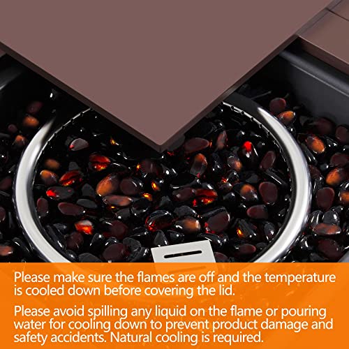Yaheetech Fire Pit 28 in Propane Fire Pit Table 50,000 BTU Wicker Gas Fire Pit Table w/Weatherproof PE Rattan Frame and Fire Glass for Outdoor Patio Garden Backyard, Smokeless Gas Firepit Table