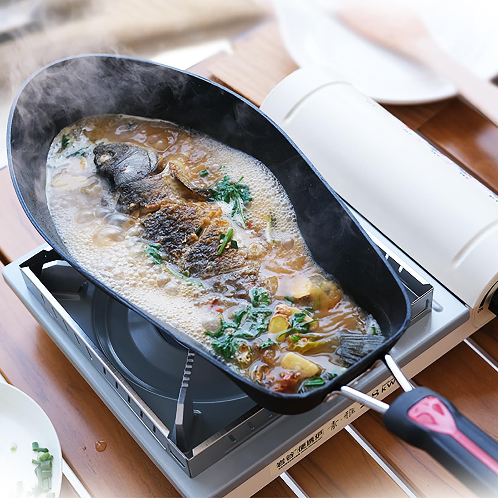 Axfbim Nonstick Frying Pan Set, 3D Fish Shape Non-Stick Pan, Carp Roasted Fish Grill Pan, Oil-saving non-breakable fish frying pan, for Cooking, Grilling, Frying