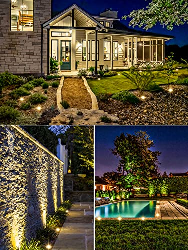 ZUCKEO Low Voltage Landscape Lights 3W LED Well Lights, 12V-24V Landscape Lighting Outdoor In-Ground Lights IP67 Waterproof Paver Light for Driveway Deck Step Garden Warm White (2 Pack)