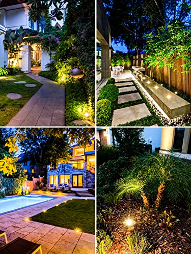 ZUCKEO Low Voltage Landscape Lights 3W LED Well Lights, 12V-24V Landscape Lighting Outdoor In-Ground Lights IP67 Waterproof Paver Light for Driveway Deck Step Garden Warm White (2 Pack)