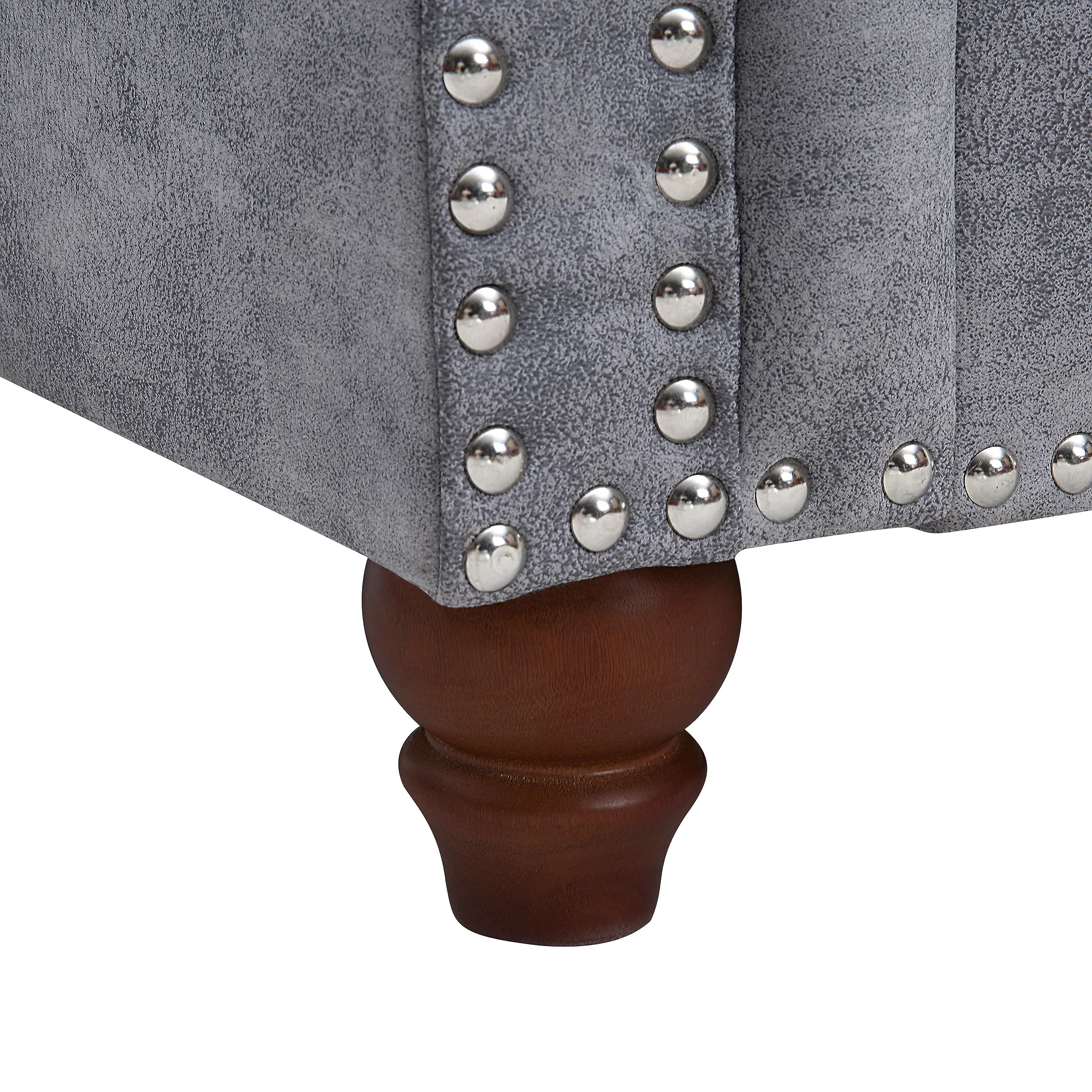 Modern Loveseat Couch Sofa,Classic Traditional Chesterfield Upholstered Accent 3 Seaters Large Sofá Love Seats Futon Couches Furniture with Nailhead Scrolled Arms&Pillows for Small Space/Living Room