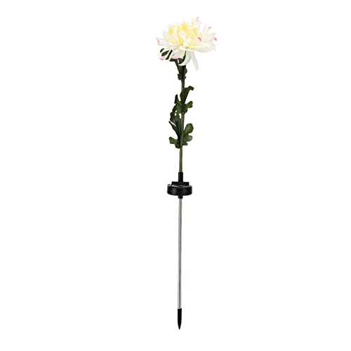MIWEITOO Solar Flowers Lights Outdoor Decorative, Chrysanthemum Design Landscape Path Lights, Waterproof LED Solar Garden Stake Lights for Patio, Garden, Yard, Lawn, Pathway(White)