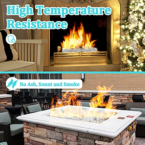 1.5 LB Glass Gravel Stone 3-6 mm Glitter Gravel Stone Luster Reflective Tempered Fire Glass Crushed Glass for Fire Pit Crafts Vase Fish Bowl Garden Decor (Transparent)