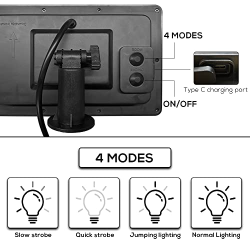 Banord 48ft Solar String Light Outdoor, USB Rechargeable Patio Solar Outdoor Lights with Waterproof & Shatterproof Solar Powered Bulbs Hanging Lights for Backyard, Porch, Garden, Cafe, Camping, Party