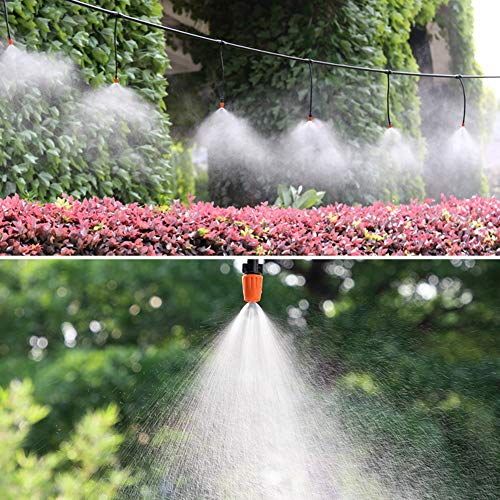 SubClap 100pcs(50pairs) Drip Irrigation Kits Adjustable Misting Drippers Tubing Connecter Irrigation Sprinklers Head Watering System for Garden,Lawn, Farm, Vegetable Garden