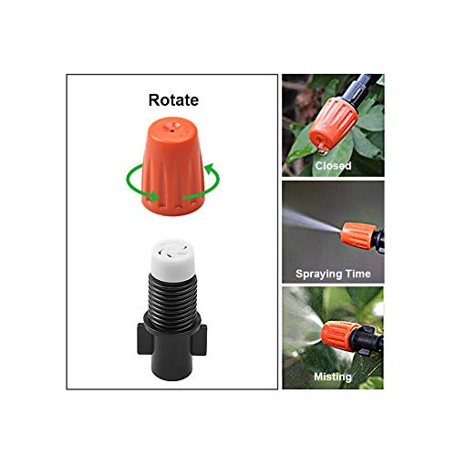 SubClap 100pcs(50pairs) Drip Irrigation Kits Adjustable Misting Drippers Tubing Connecter Irrigation Sprinklers Head Watering System for Garden,Lawn, Farm, Vegetable Garden