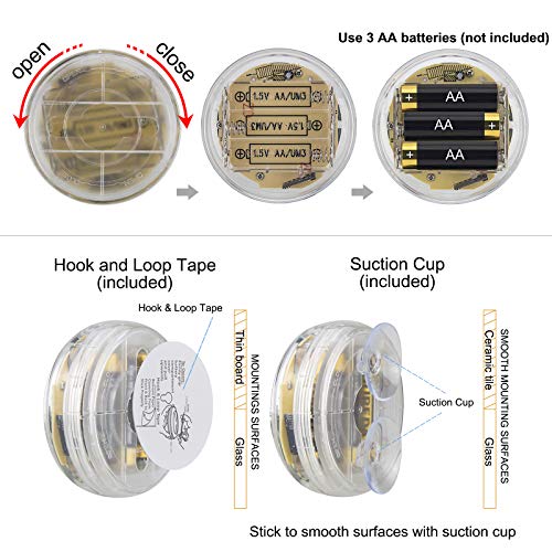 HONGUT Battery Operated Pond Lights, Waterproof Submersible LED Lights with RF Remote, 12 Colors Underwater Bathtub Shower Lights with Suction Cups for Pool, Pond Aquarium, Garden,Fish Tank, 2 Pack