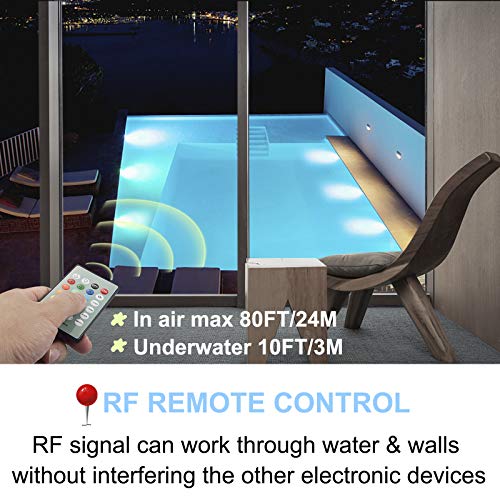 HONGUT Battery Operated Pond Lights, Waterproof Submersible LED Lights with RF Remote, 12 Colors Underwater Bathtub Shower Lights with Suction Cups for Pool, Pond Aquarium, Garden,Fish Tank, 2 Pack