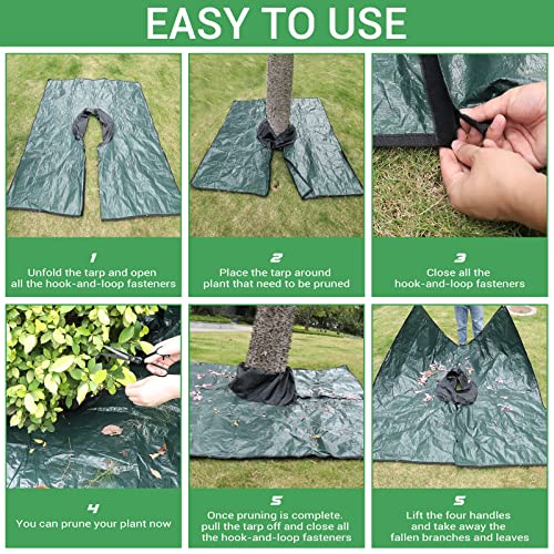 Landscape Pruning Tarp Shrub Trimming Tarps with 0-24" Hole for Patio Yard Garden, Pruning Trees Tarp, Pruning Drop Cloth, Leaf Tarp, 1Pcs Portable Bag
