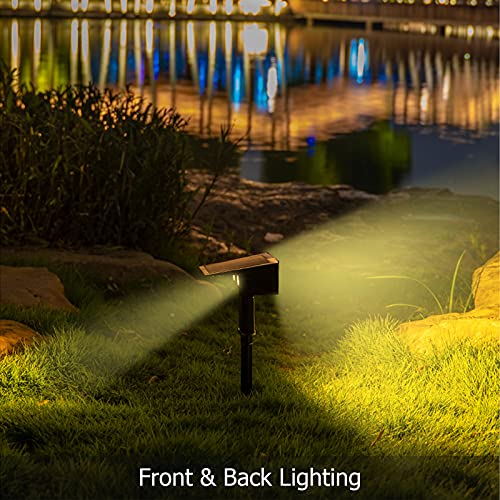 (2 Pack, Multicolor) Solar Spot Lights Outdoor, Front & Back Lighting, 43 LEDs, IP65 Waterproof, Auto On/Off, 2 Modes, Solar Lights Outdoor Garden, Wall Lights, Solar Patio Lights, Yard Lights