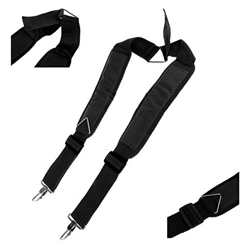 Black Strimmer Professional Double Shoulder Strap Grass Trimmer Brush Cutter Harness Belt Garden Power Pruner Carry Hook