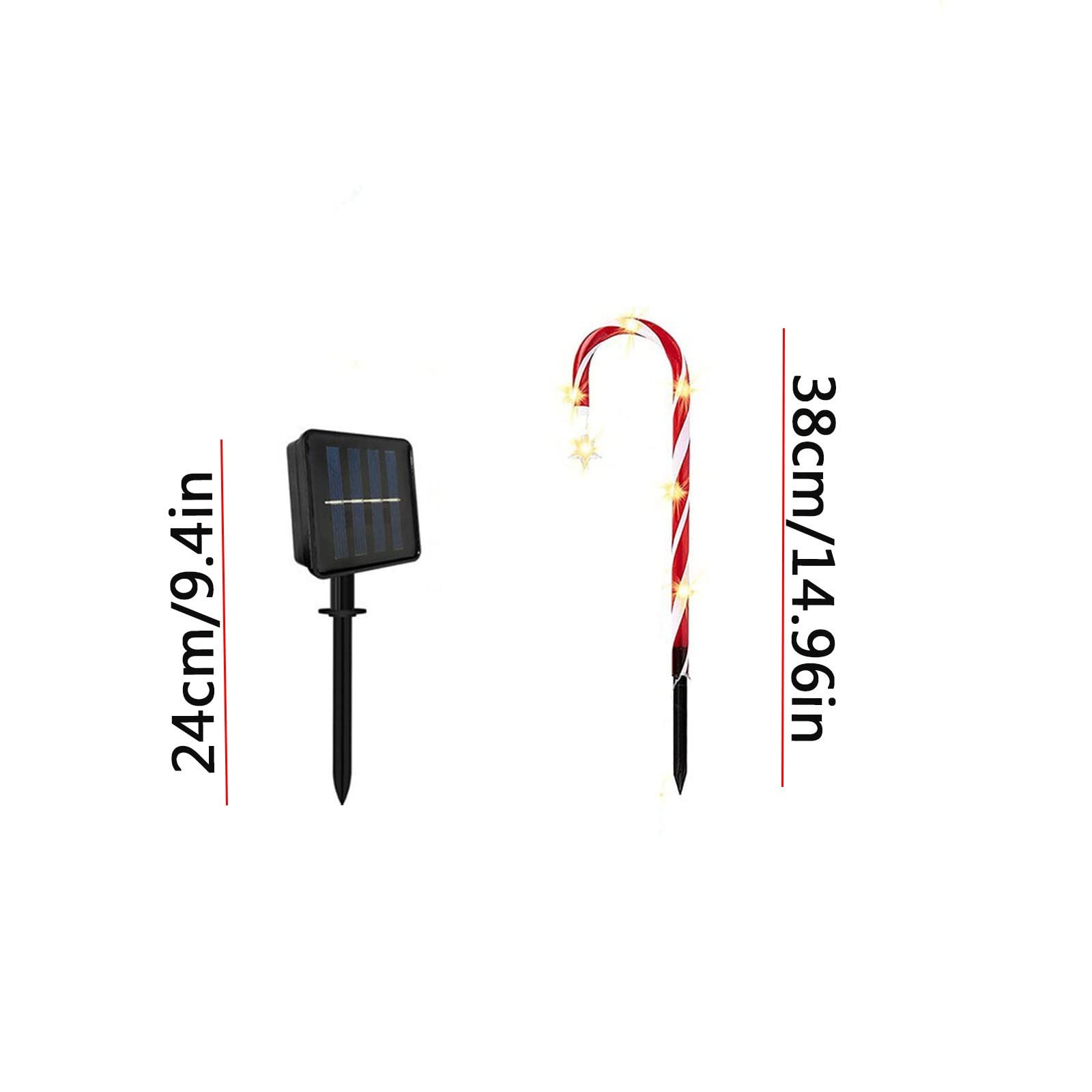 CENGNIAN Solar Garden Lights Outdoor Decor, Candy Cane Outdoor Landscape Lights 15in, 8 Pack LED Lighted Christmas Path Lights String End-to-End Plug in Waterproof Outside Candy Xmas Decorations