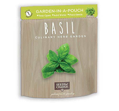 Seeds of Change 220-08150 Certified Organic Basil Garden Pouch, Green