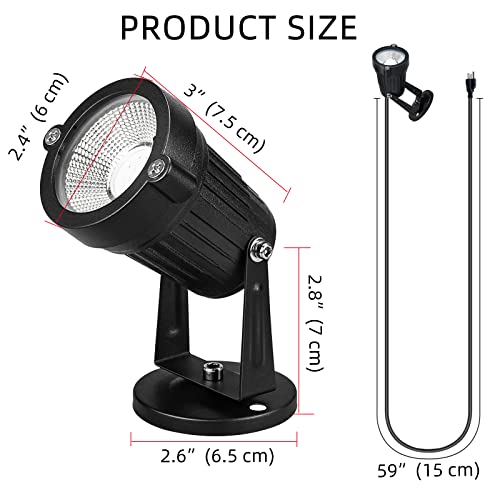 RAIFOOLLY Landscape Lights, Remote Control Spotlight with 16 Colors,Waterproof LED Ground Lighting with Spike and Base for Garden Pathway Patio Yard Plants(Plug-in)