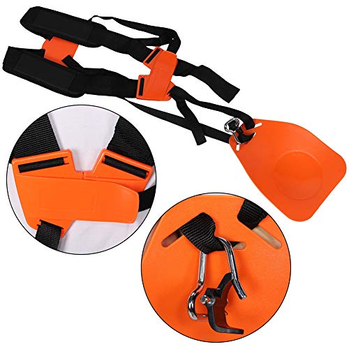 Jacksking Strimmer Strap, Adjustable Double Shoulder Harness Strap String Trimmer Shoulder Belt Part for Garden Lawn Mower Strimmer Brush Cutter