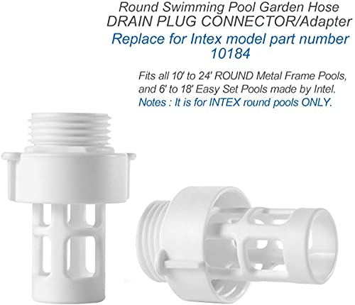 prosocool New 10184 Garden Hose Drain Plug Connector fits for Intex Hose Adapter Round Swimming Pool Drain