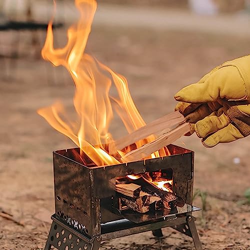 Camp Tent Stove - Portable Wood Burning Camp Heater | Compact Stainless Steel Backpacking Burner, Camping Stove for Tent, Cooking, Fishing, Home Heating Wynott