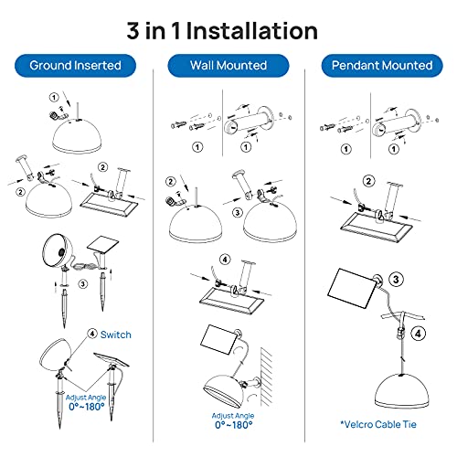 Linkind Comet 38-LEDs Solar Pendant Light, Outdoor Solar Powered LED Shed Light Barn Lights with 5M Cord, 6500K Daylight White, Dusk-to-Dawn IP67 Waterproof for Shed Barn Garden Yard