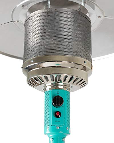 Amazon Basics 46,000 BTU Outdoor Propane Patio Heater with Wheels, Commercial & Residential - Bahama Blue