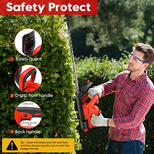 Cordless Hedge Trimmer & Mini Chainsaw Cordless Electric Set, Hedge Trimmer for Garden Trimming, 6-Inch 4-Inch Mini Chainsaws One-Handed Small Wood Cutting, Both Battery Included