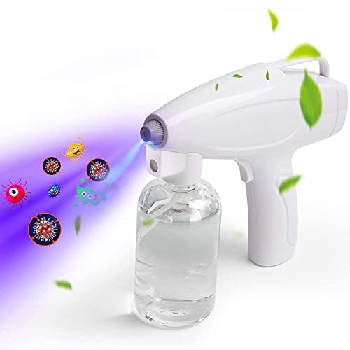 TAISHAN Disinfectant Steam ULV Gun, Handheld Rechargeable Nano Atomizer with Blue Light,10 oz Electric Sprayer Nozzle Adjustable Fogger for Home, Office, School or Garden(300mL)