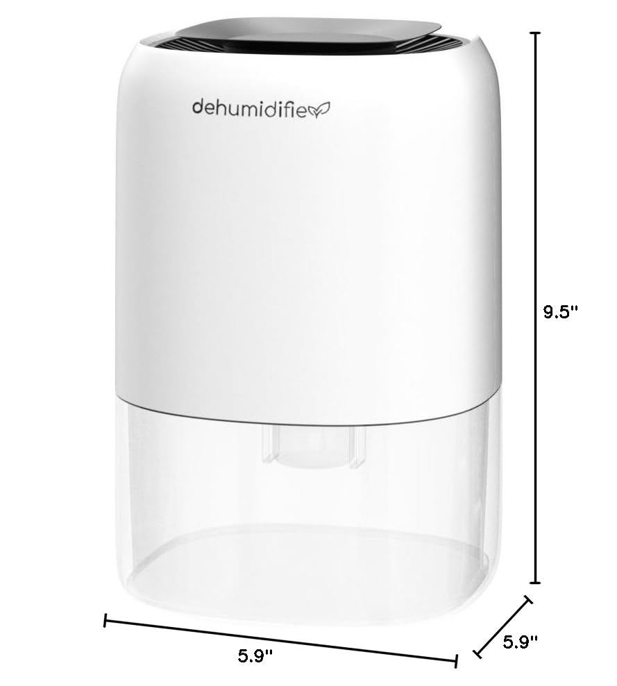 Dehumidifiers for Bathroom - Kitette Electric Dehumidifier for Bathroom with 50OZ Watertank, Quiet Deihumidifier for Bedroom Wardrobe Camper Trailer, 7 Color LED Light, Auto Shut Off