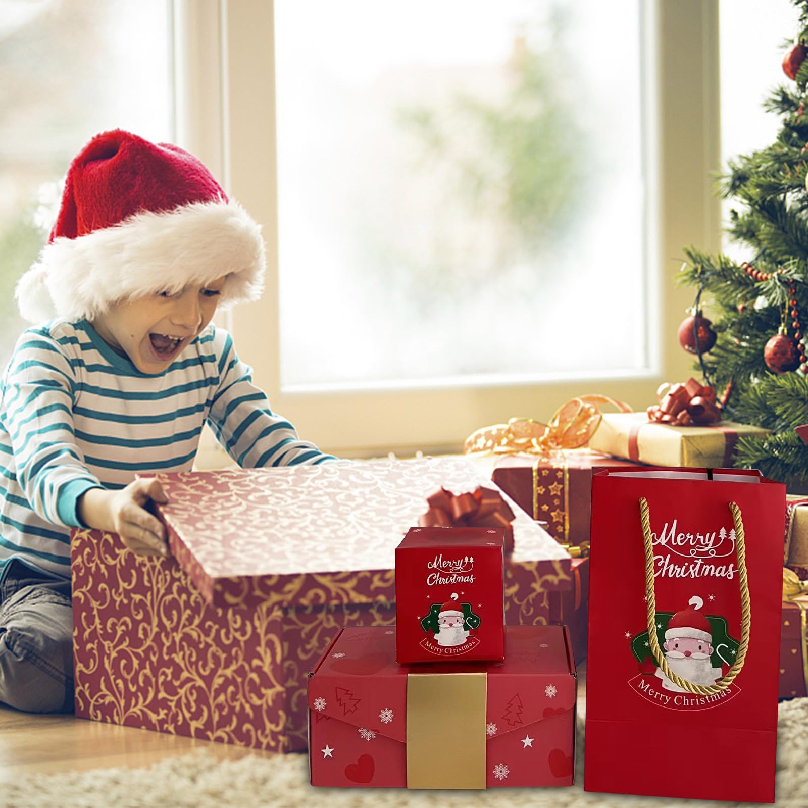 Merry Christmas Surprise Gift Boxes, 2023 Pop-Up Explosion Boxes for Money and Birthdays, Folding Bouncing Boxes for Christmas (10pcs)