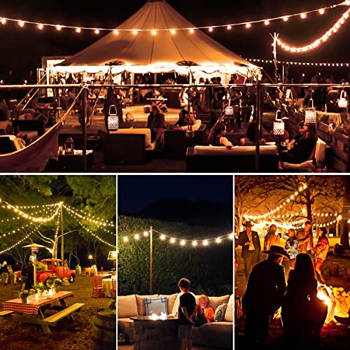 hyrion Globe Outdoor String Lights,100ft G40 Patio Lights with 15W E12 Socket Base,50 Edison Bulbs Waterproof led String Lights Outside for Backyard Balcony Garden Party Decor