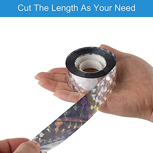 Blissvent Reflective Bird Tape Bird Scare Tape Ribbion, Deterrent Tape for Birds and Pigeons, Flash Double Sided Reflective Tape Outdoor 262 Feet 6 Rolls